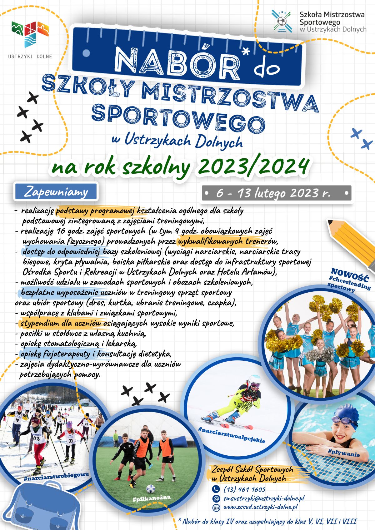 Trwa rekrutacja do Szkoły Mistrzostwa Sportowego w Ustrzykach Dolnych ...